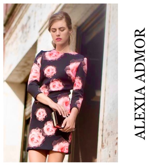 Alexia Admor | Dresses | Alexia Admor Black Floral Scuba Dress | Poshmark